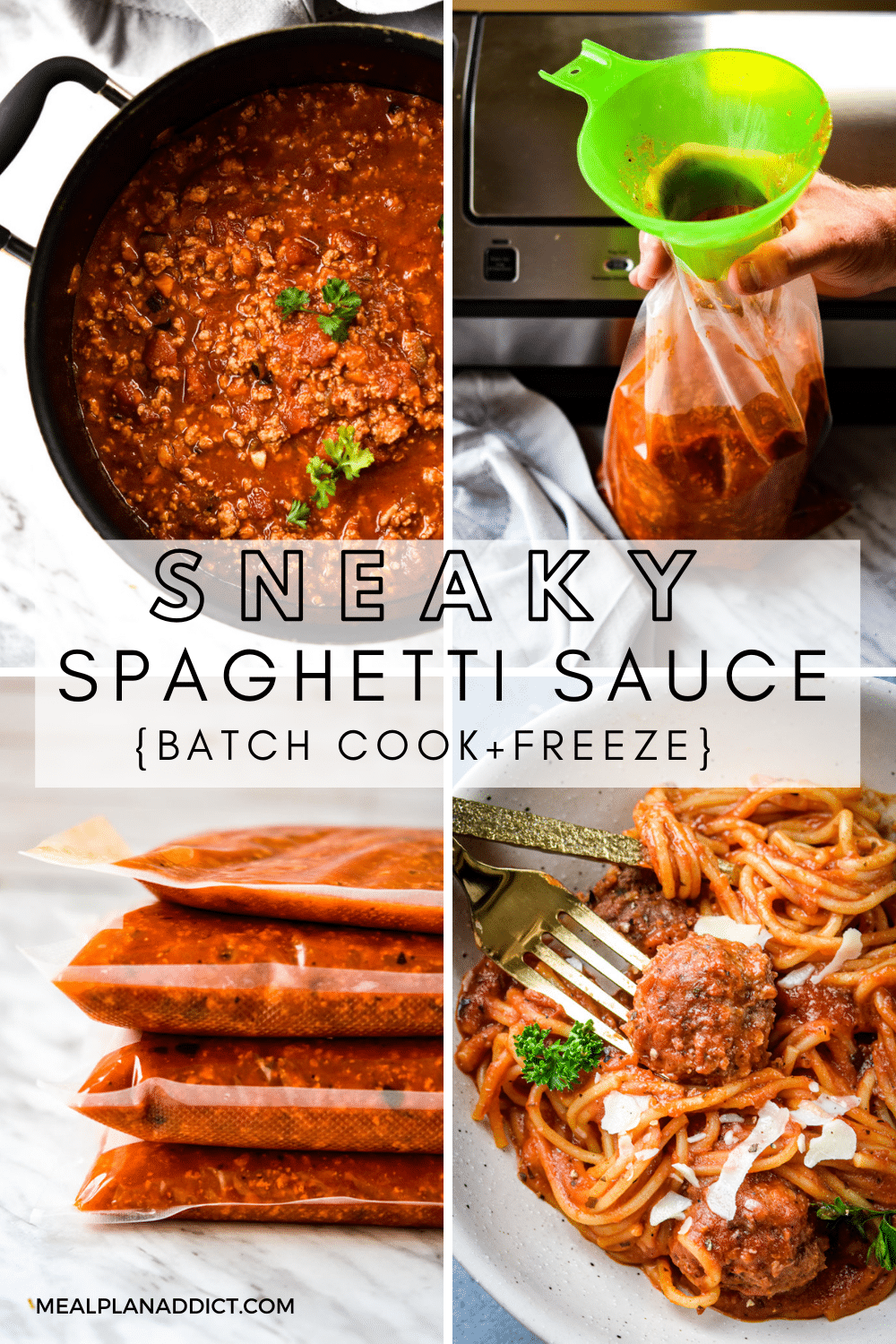 Sneaky Spaghetti Sauce {Batch Cook & Freeze} - Meal Plan Addict