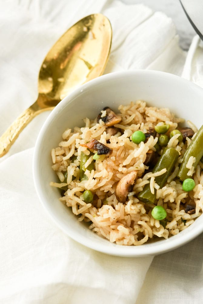 Savory Instant Pot Rice & Veggies - Meal Plan Addict