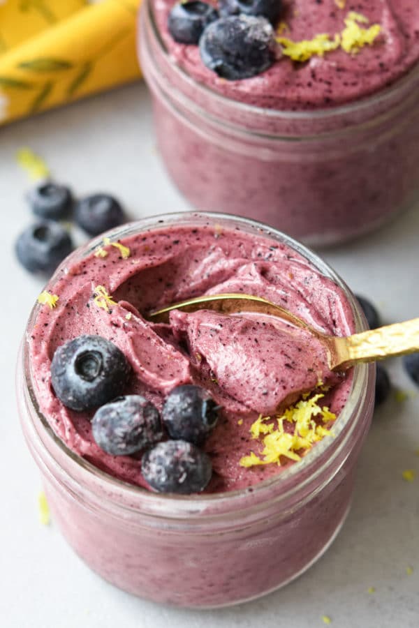 Lemon Blueberry Nice Cream {with step by step photos} - Meal Plan Addict