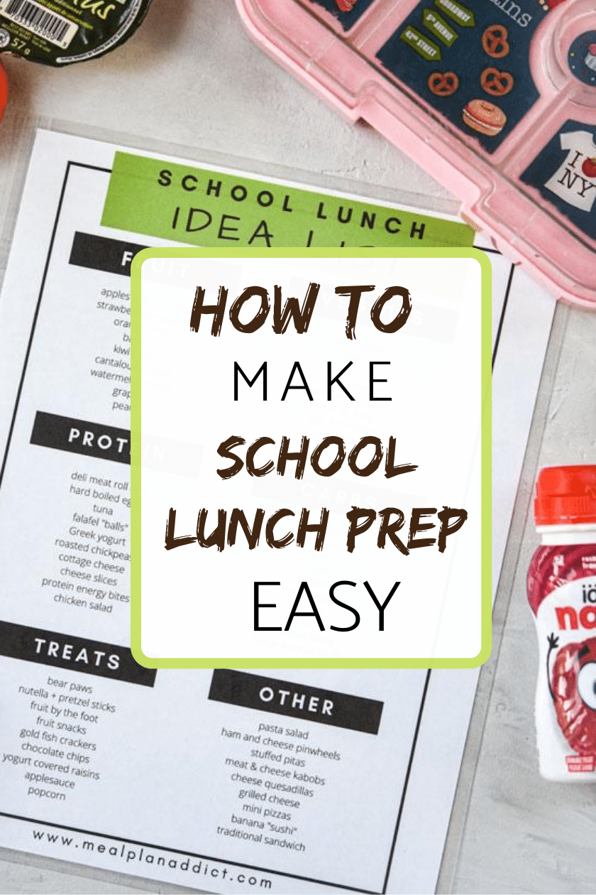 How to make school lunch prep EASY! (+ free printable planning template ...