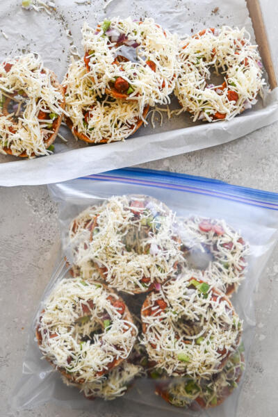 Freezer Bagel Pizzas - Meal Plan Addict